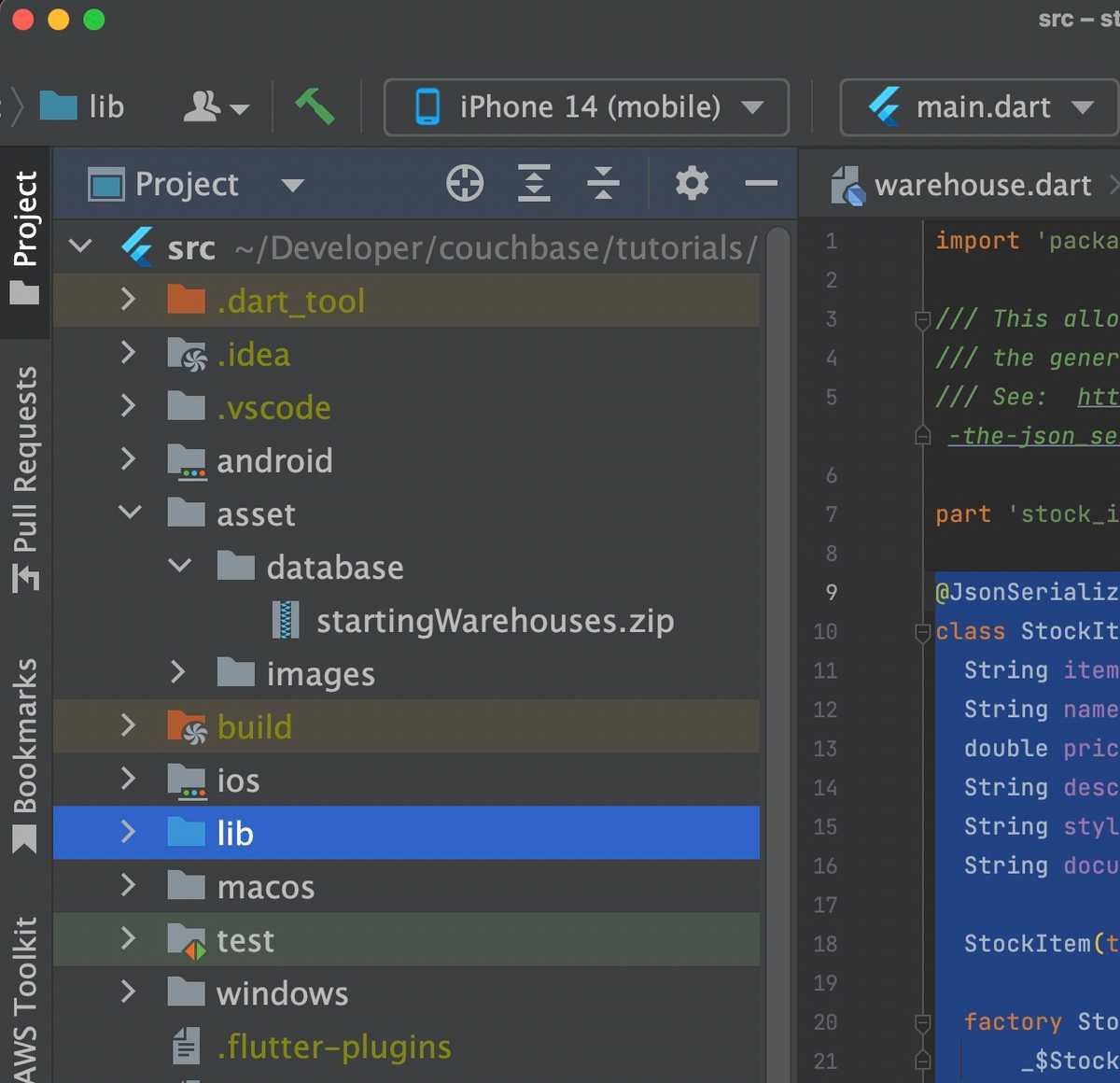 Tutorial - Include a Pre-built Database with Dart and Flutter | Couchbase Developer Portal