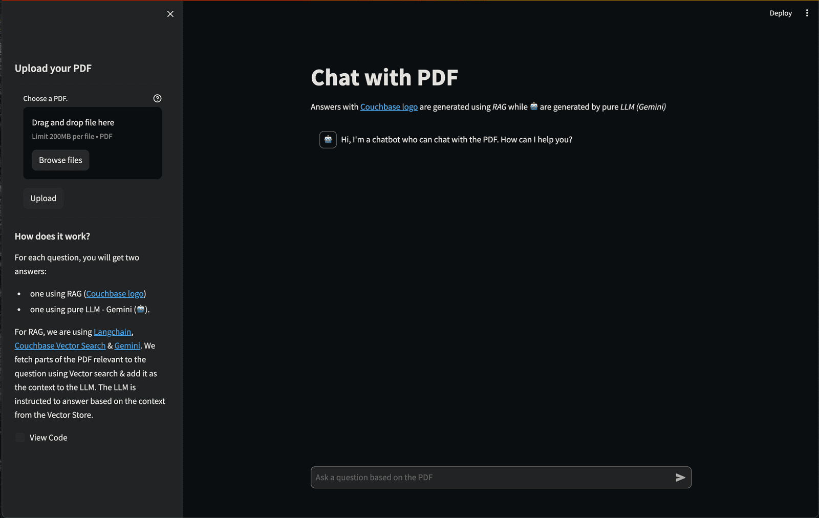 Tutorial - Build PDF Chat App With Google Gemini and Couchbase Python SDK | Couchbase Developer ...