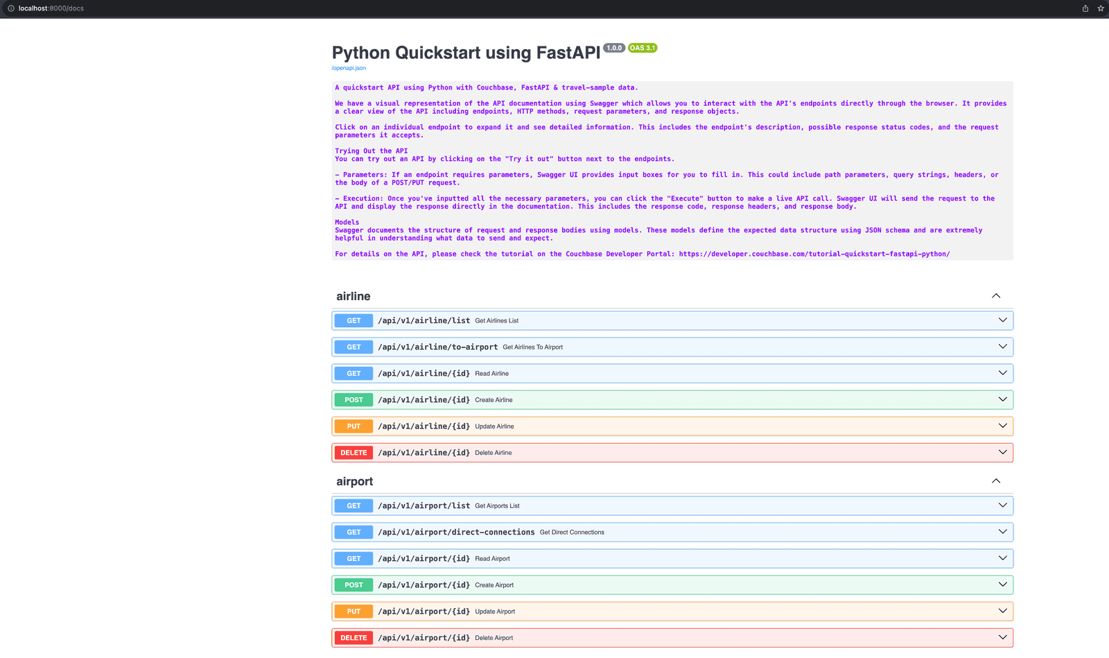 Tutorial - Quickstart in Couchbase with Python and FastAPI | Couchbase ...